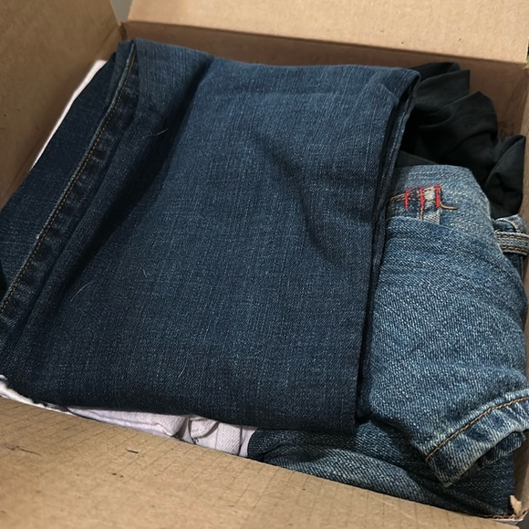 Office | Denim Scrap Fabric Old Dark To Light Jeans Sewing Crafting ...
